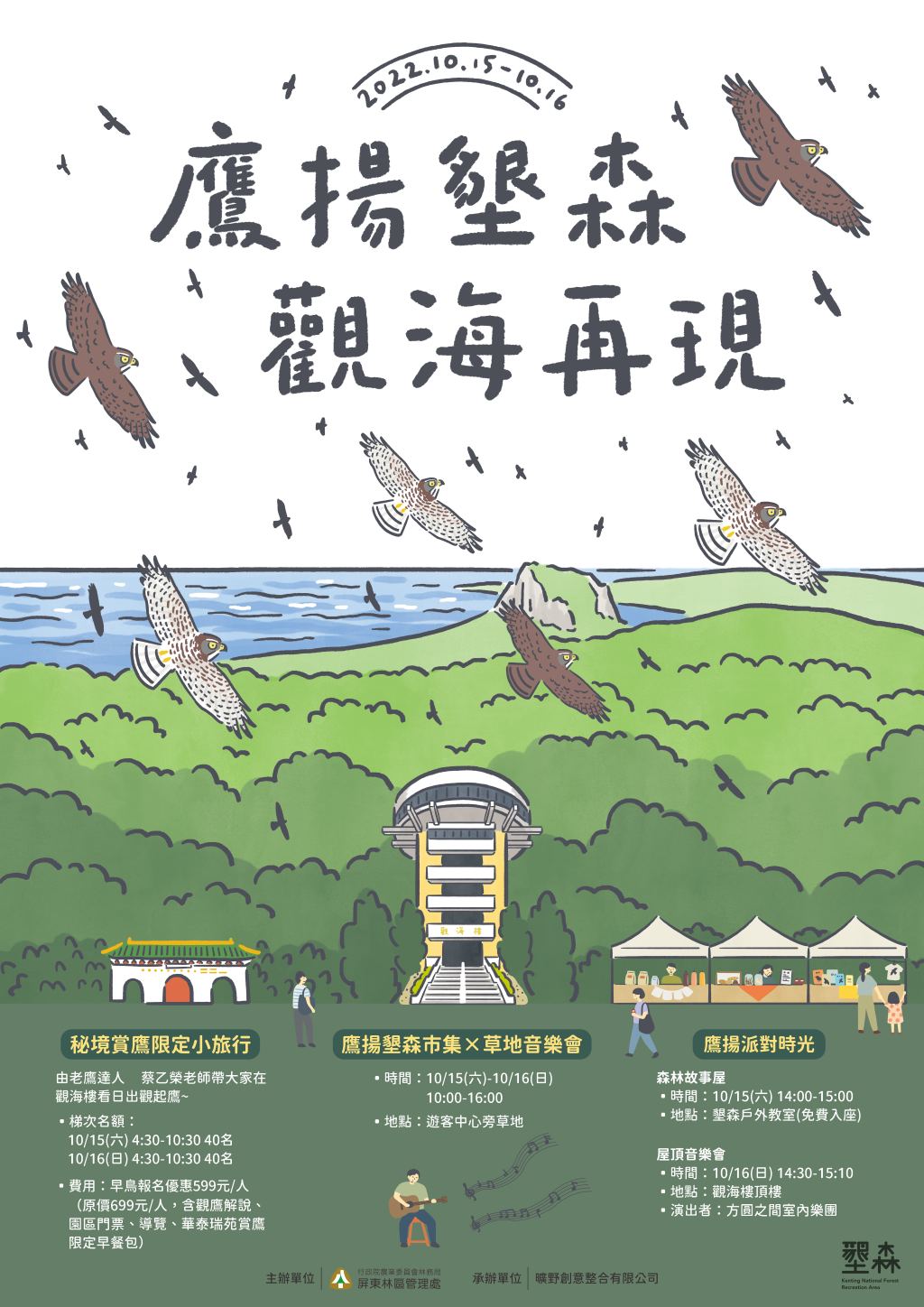 訊息專區 歷史訊息 林業保育新聞 觀海樓新裝啟用 屋頂音樂會一起賞鷹開森玩