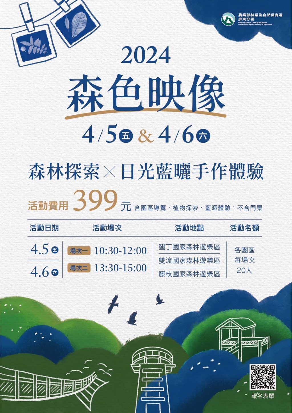 訊息專區 林業保育新聞 兒童節連假,快來藤枝、雙流、墾丁玩藍曬,曬出你的奇蹟森林!